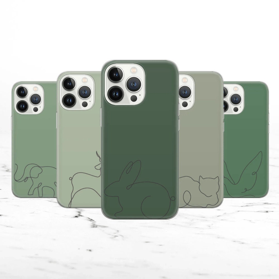 Sage Green Phone Case Minimalist Cover for iPhone 14 13 12 Pro 11 XR 8 ...