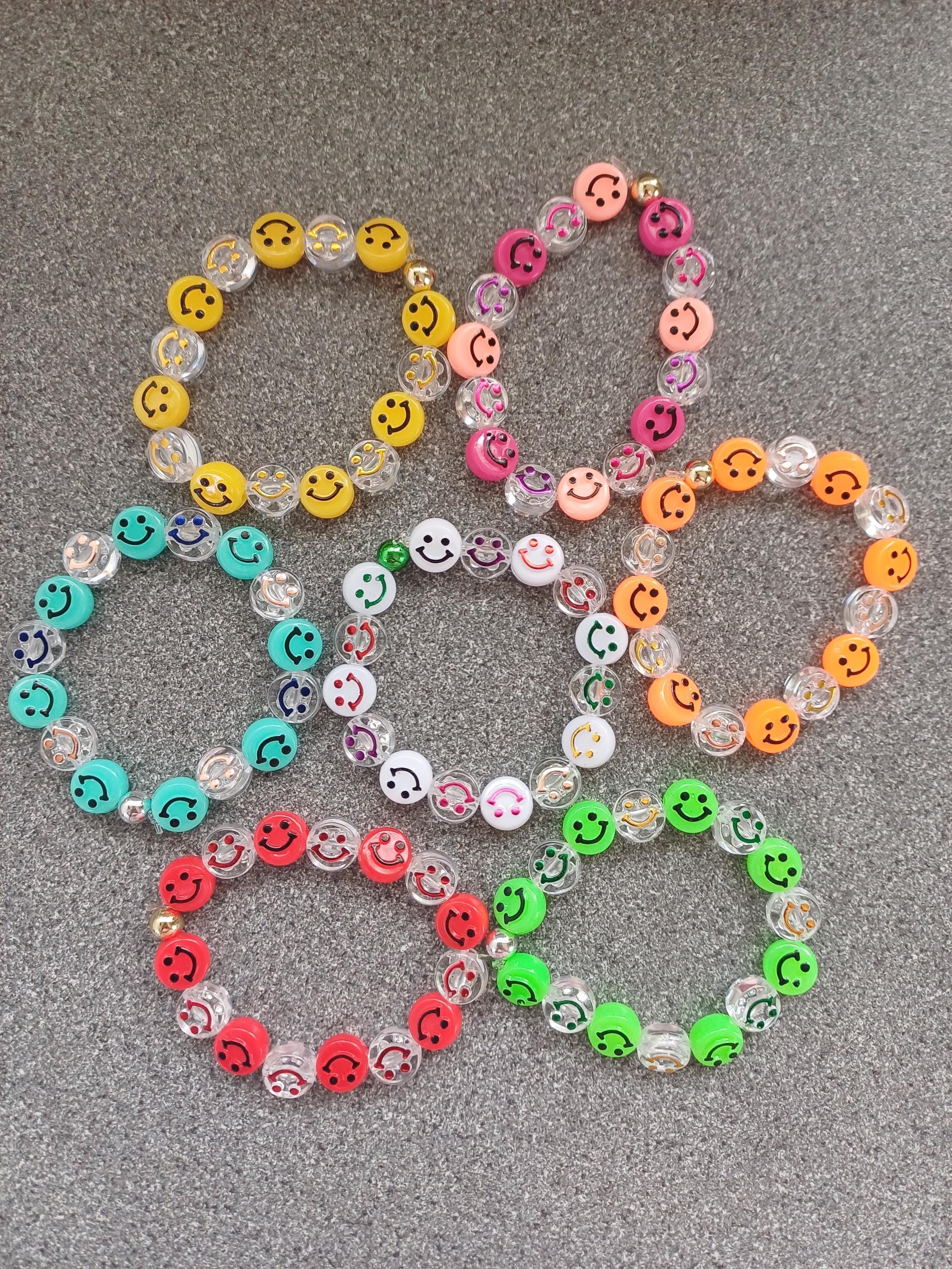 Bundle of 7 Smiley Face Bracelets, Colourful Bracelets, Kids Bracelets ...