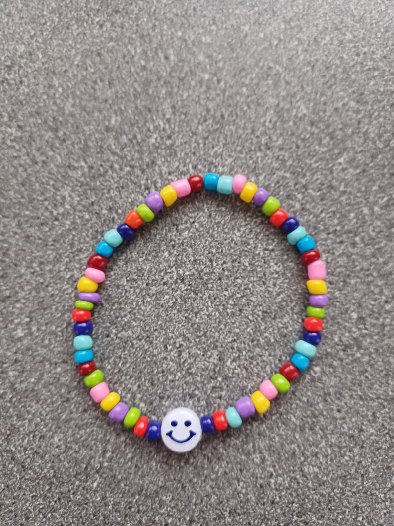 Smiley Face Seed Bead Bracelets, Colourful Bracelets, Gift Ideas for ...
