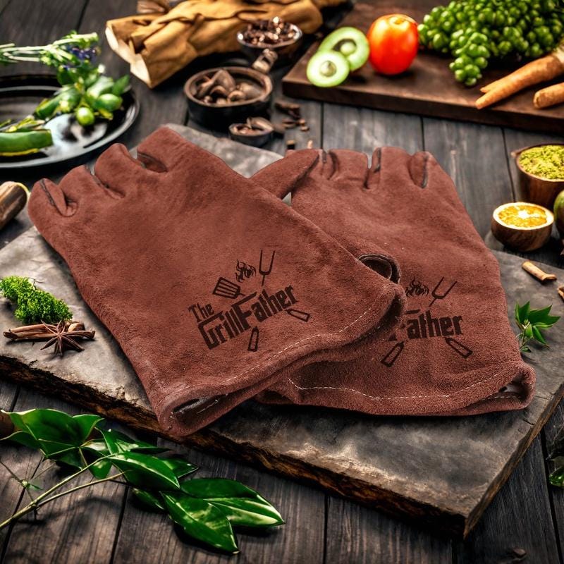 Free Custom Logo Leather Grill Mitts Personalized, Custom Cooking Mitts ...