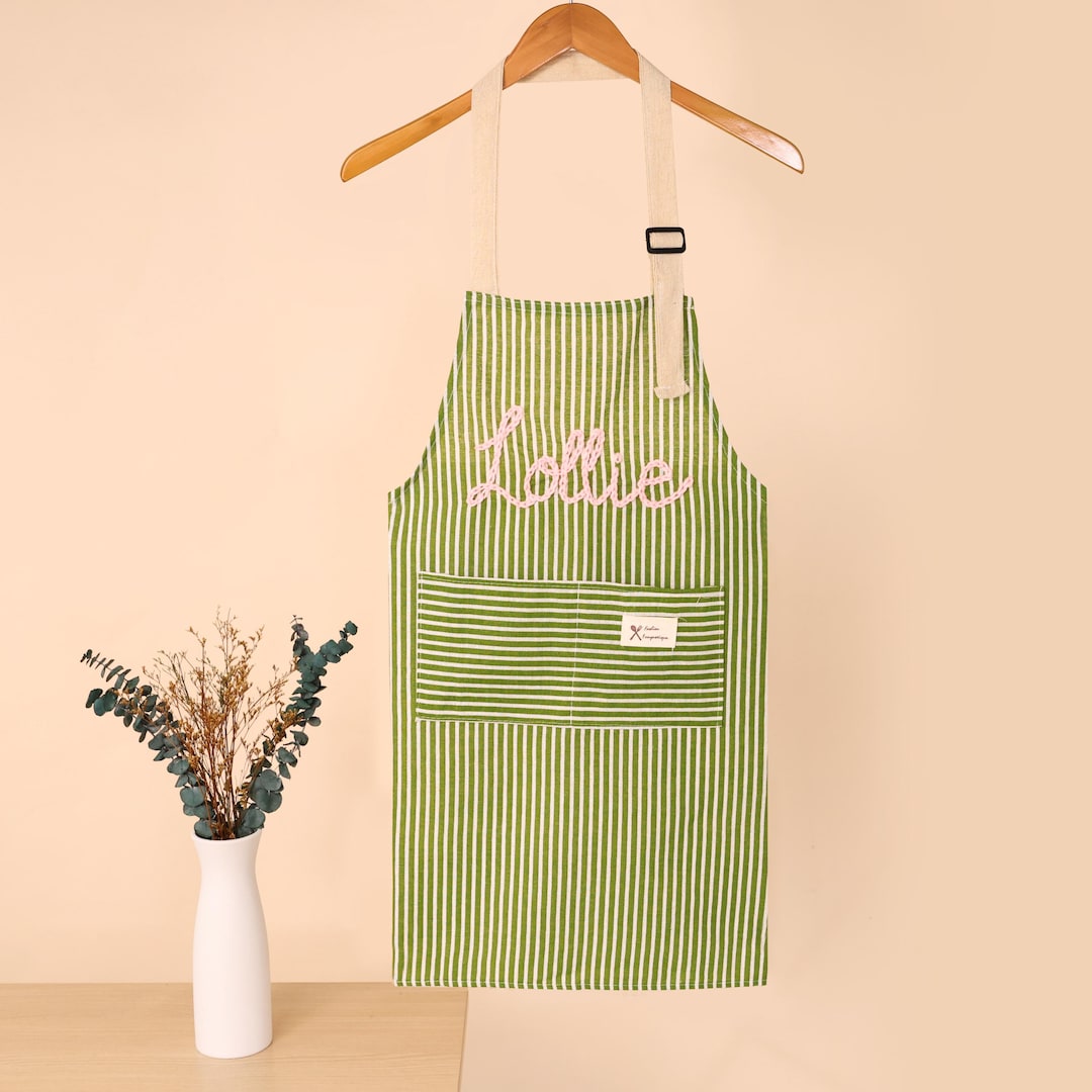 Custom Kitchen Apron,personalized Hand-embroidered Apron,name Apron ...
