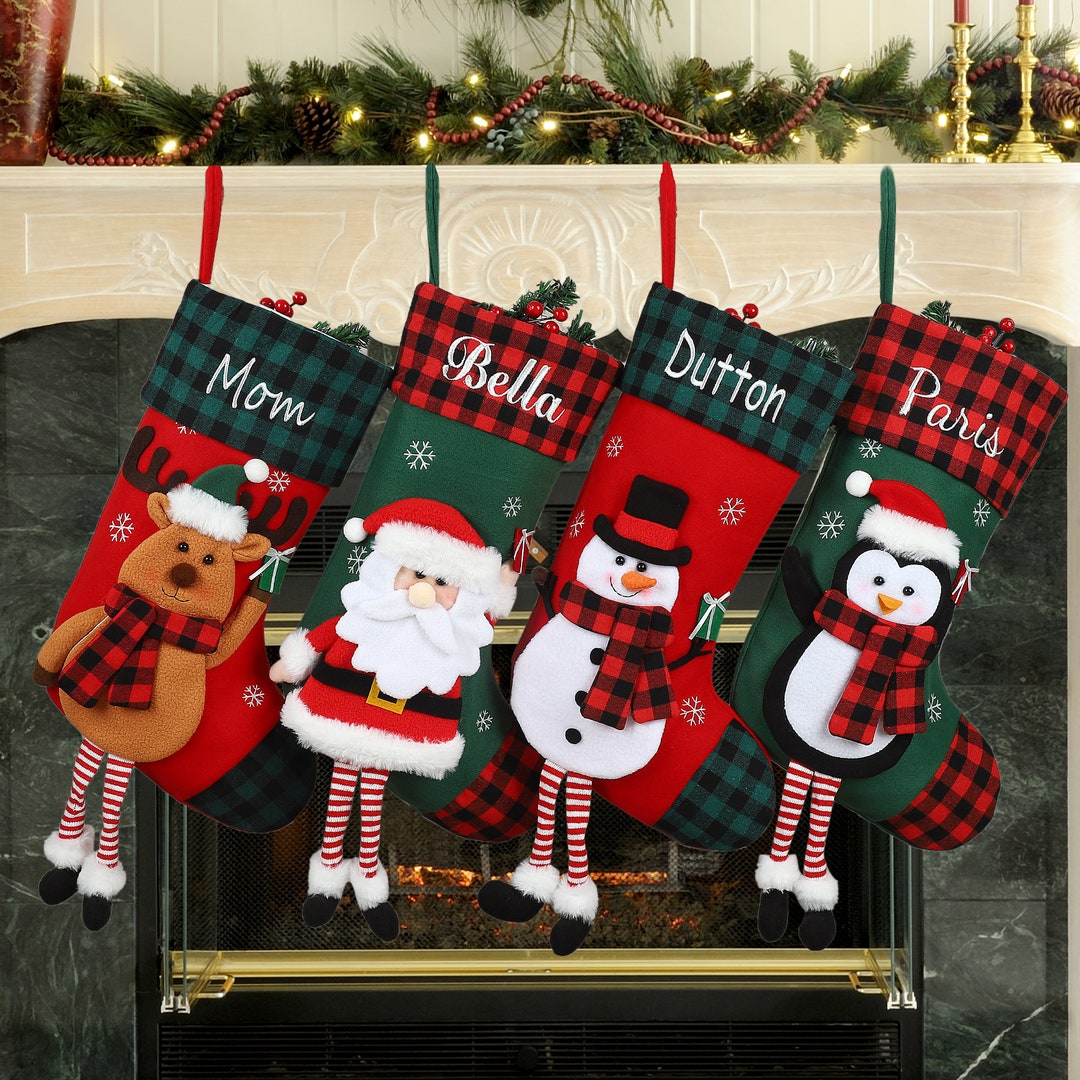 Personalized Christmas Stockings,name Embroidered Christmas Stockings ...