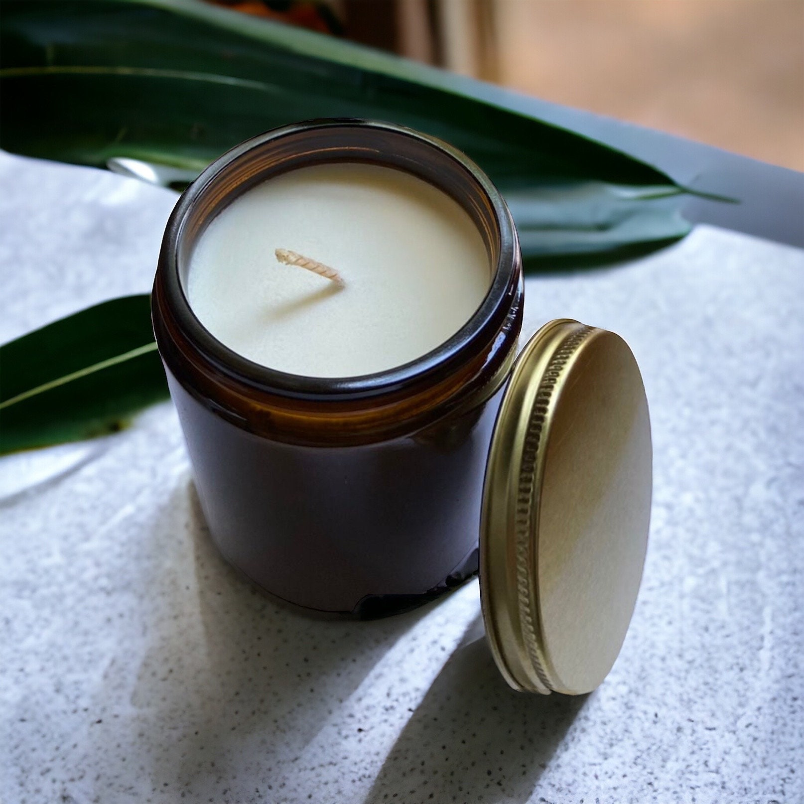 Hand-poured Soy Wax Candles: Amber Jar Scented Candle, Wedding Favors ...