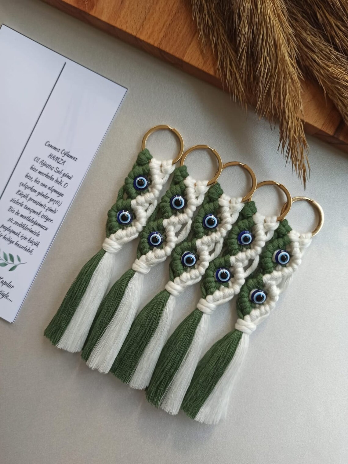 Bulk Macrame Evil Eye Boho Keychain Wedding Gifts,personalized Boho ...