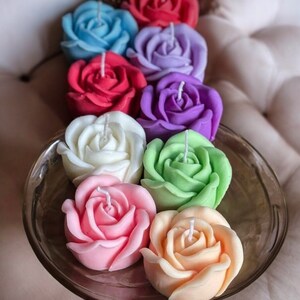 Handmade Rose Flower Candle: Fresh Scented Home Decor - Etsy