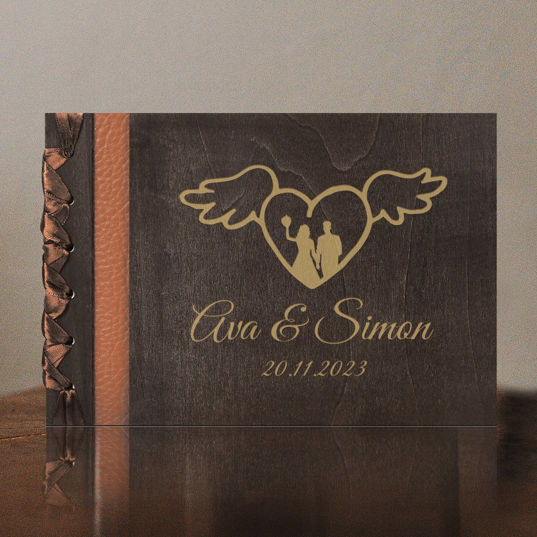 Wedding Sign in Book,personalized Photo Album,wooden Wedding Guest Book ...