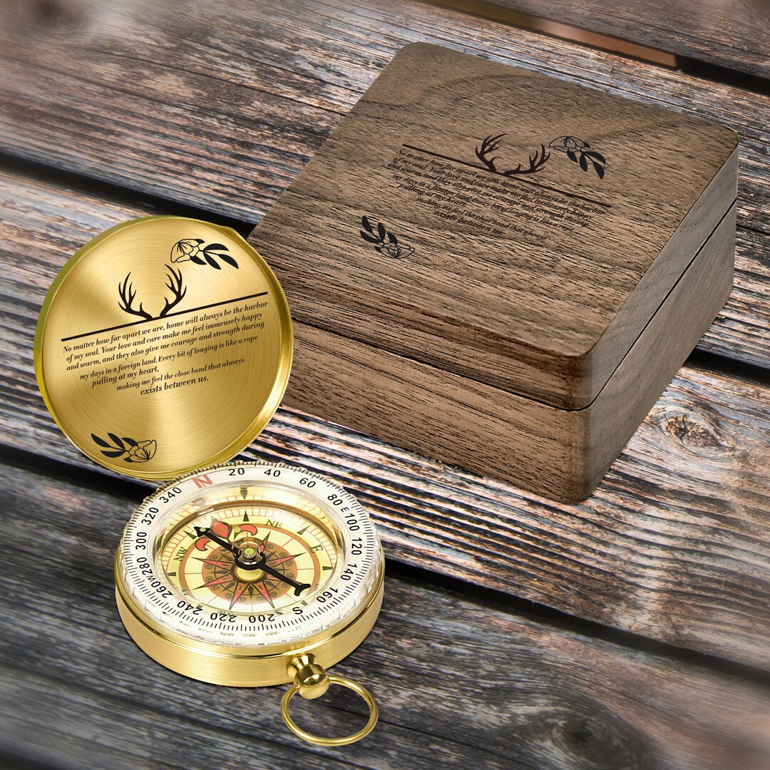 Cross Wooden Box Engraved Compass, Confirmed, Engraved Compass With ...