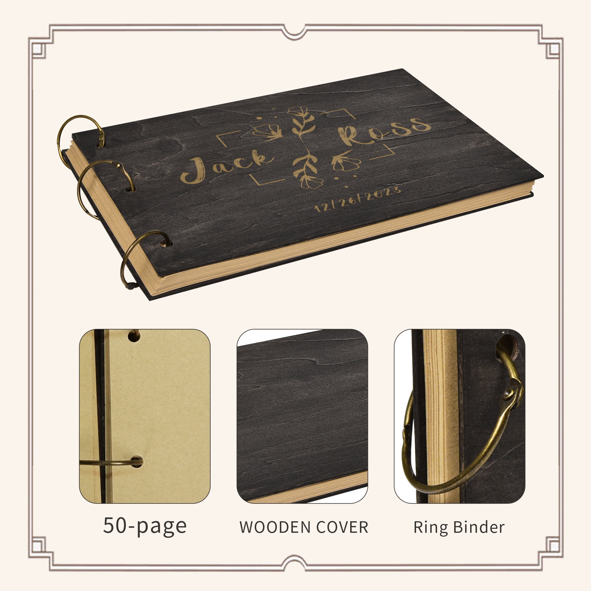 Custom Wedding Scrapbook Wood Photo Album,family Photo Album,wedding ...