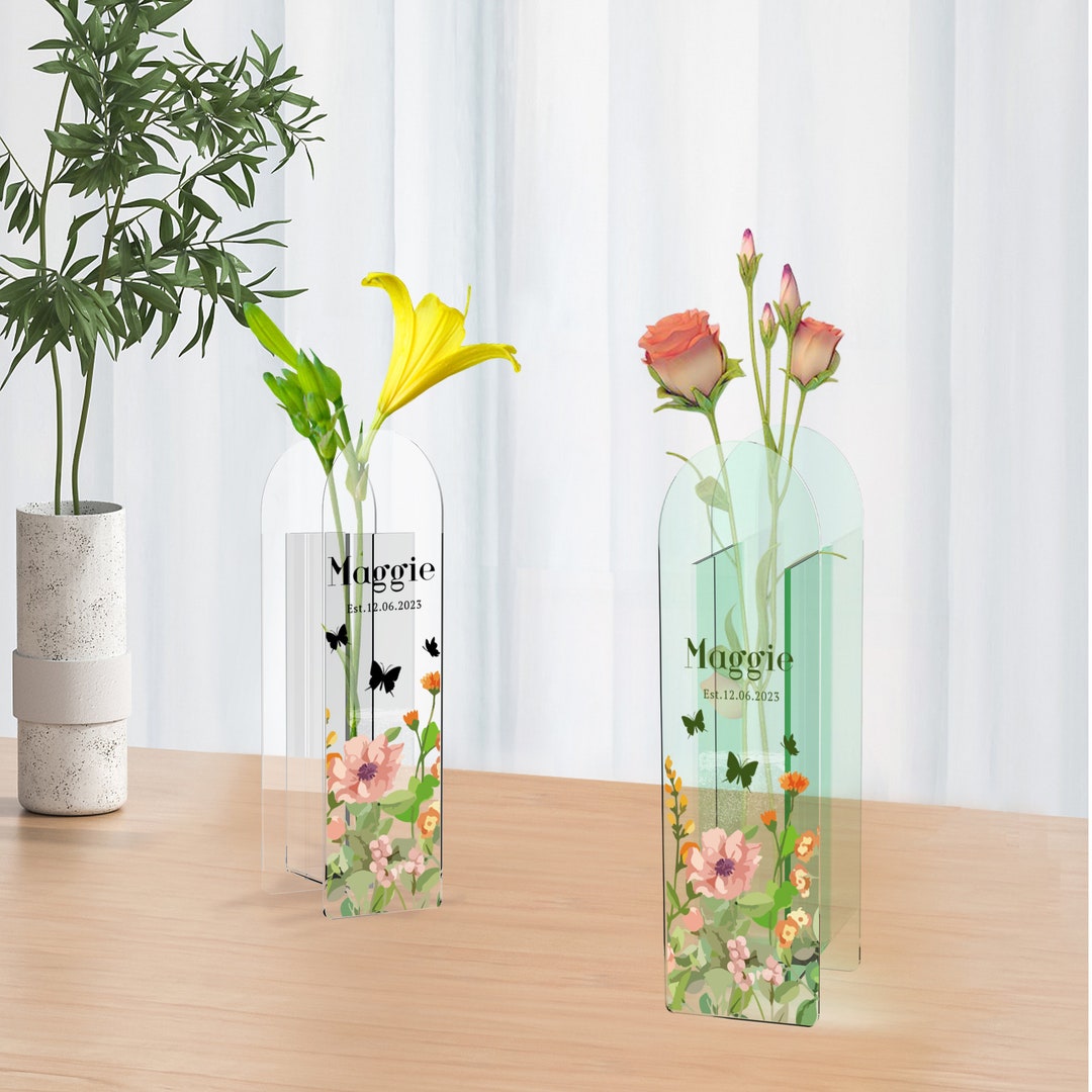 Custom Flower Vase Weddingpersonalized Acrylic Vase Flower - Etsy