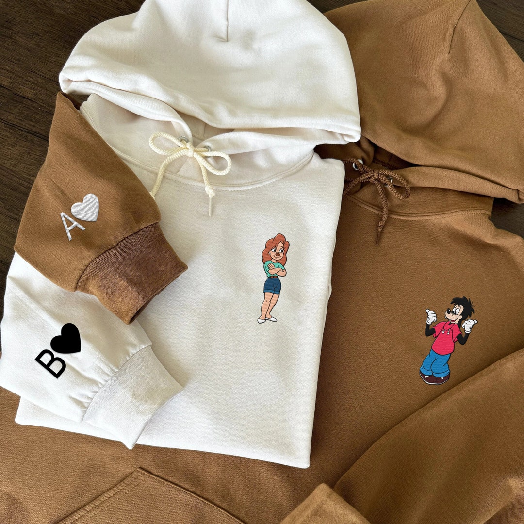 Embroidered Max Goof and Roxanne Matching Hoodie, Custom Initial on ...