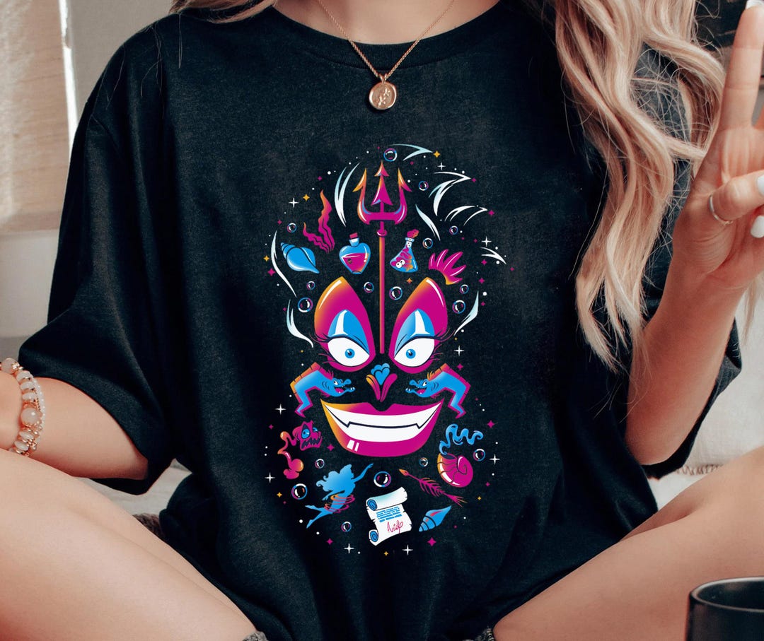 Vintage Disney Ursula Icon Face Shirt, the Little Mermaid Ariel T-shirt ...