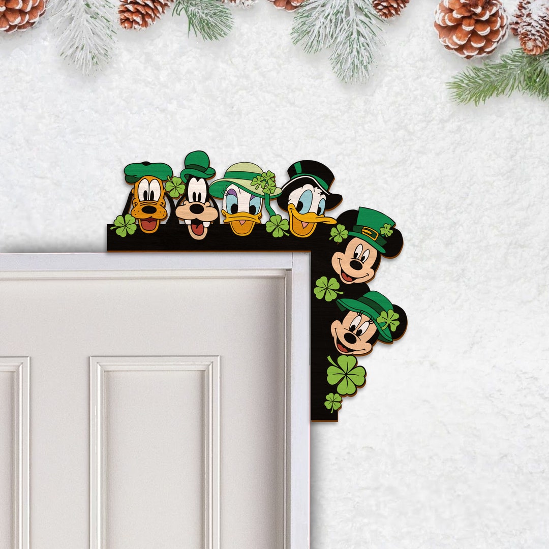 Happy St Patrick's Day Mickey and Friends Door Corner Decor, Christmas ...