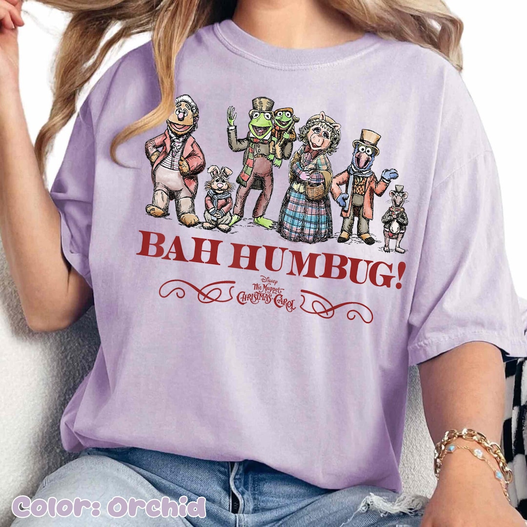 Disney Muppet Christmas Carol Bah Humbug Shirt, Kermit Miss Piggy Gonzo ...