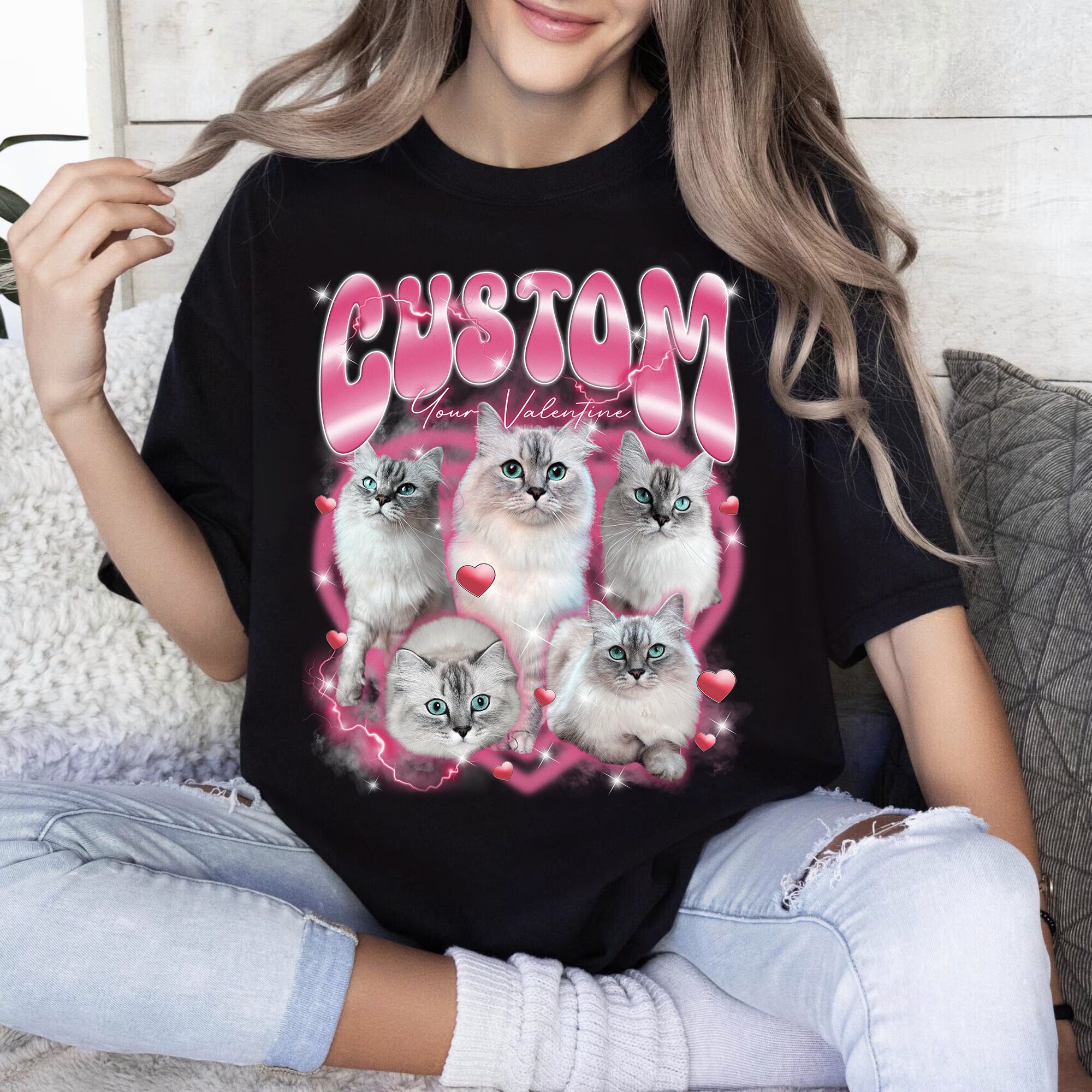 2024 Valentine's Day Custom Pet Bootleg Rap Shirt, Cat Dog Custom ...