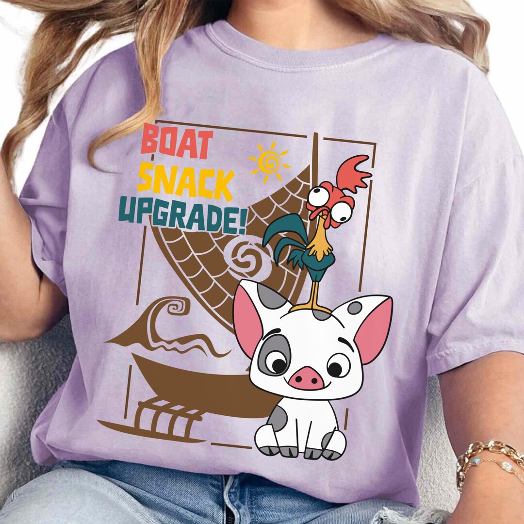 Disney Moana 2 Pua and Heihei Shirt, Funny Boat Snack Upgrade Tee ...