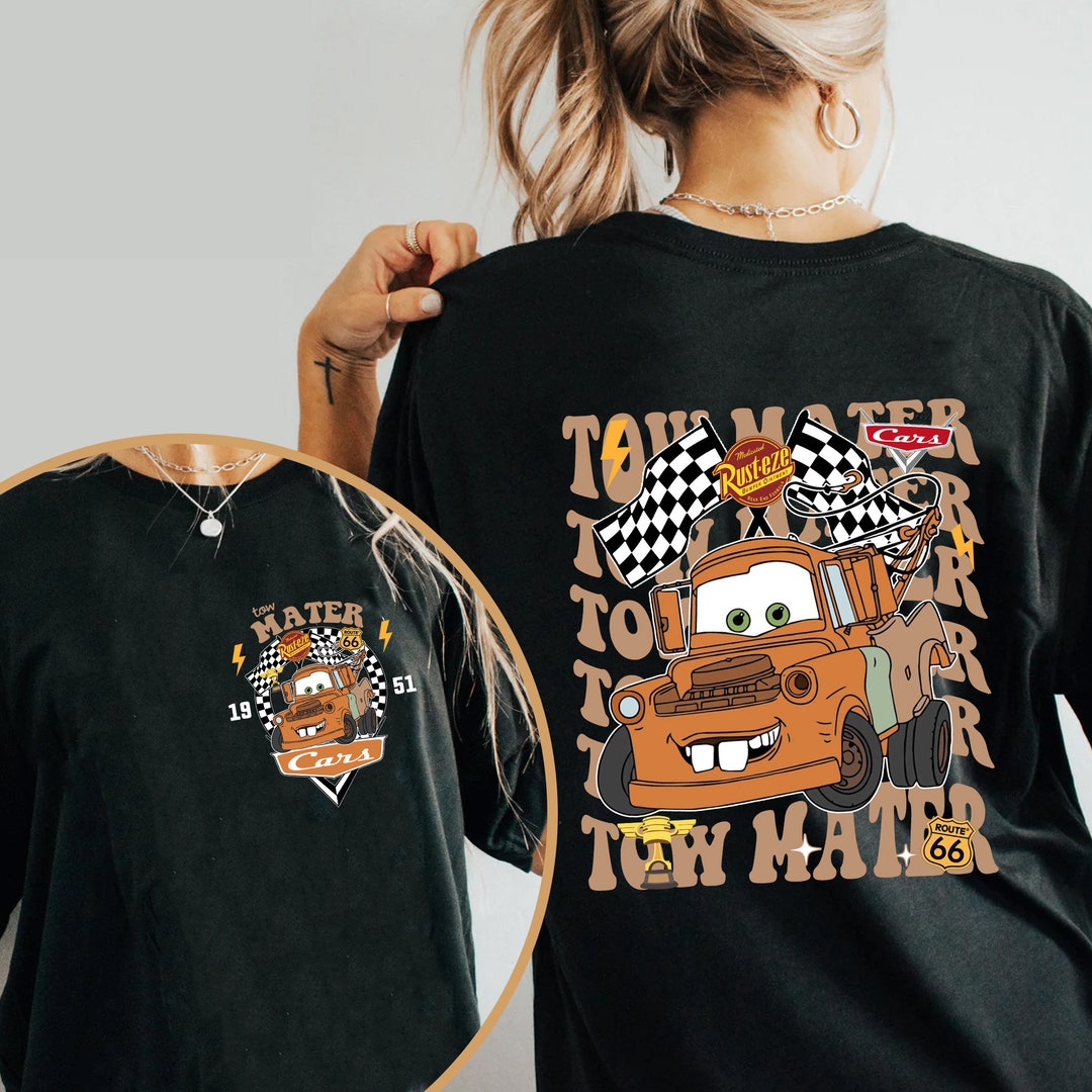 Two Sided Tow Mater 1951 Checkered Flags Comfort Colors Shirt, Retro ...