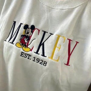 Custom Embroidered Mickey Mouse Sweatshirt, Disney Characters ...