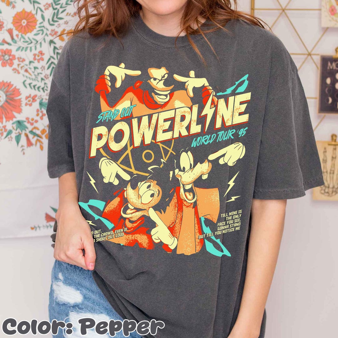 Disney A Goofy Movie Powerline World Tour Shirt, Retro Disney Concert ...