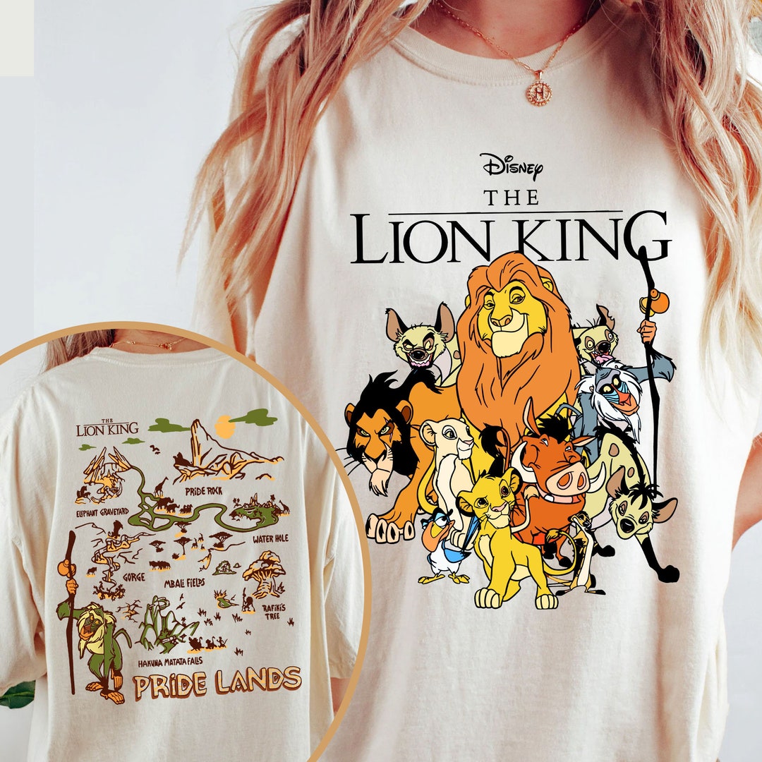Two Sided the Lion King Pride Lands Map Comfort Colors Shirt, Simba ...