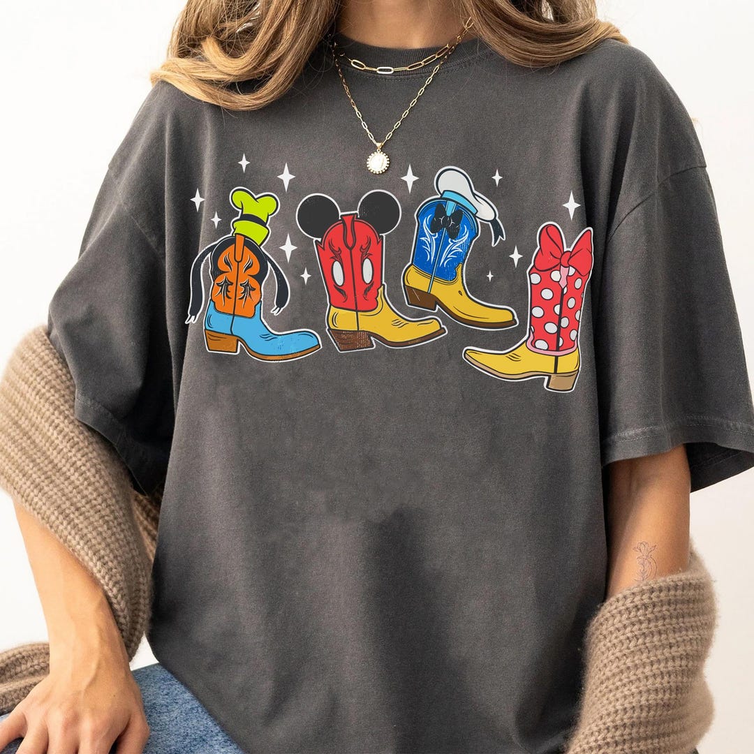 Disney Mickey and Friends Cowboy Cowgirl Boots Shirt, Disney Western ...