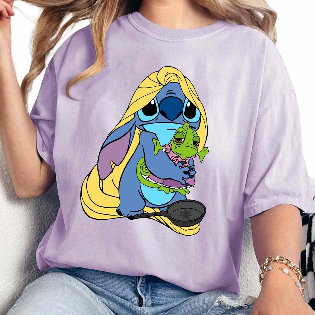 Stitch Rapunzel Costume Hug Pascal Comfort Colors Shirt, Lilo and ...