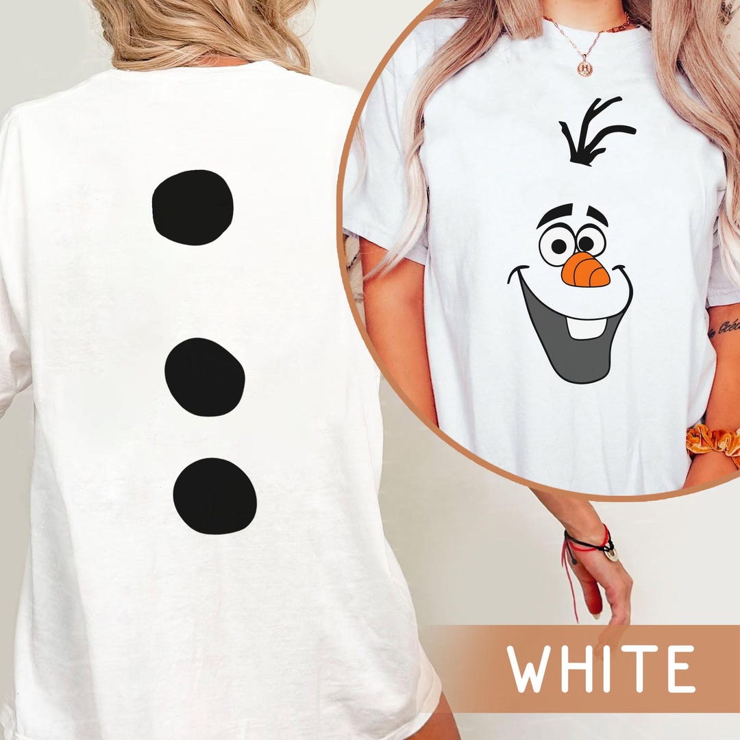 Two Sided Frozen Olaf Costume Comfort Colors Shirt, Cute Olaf Snowman ...