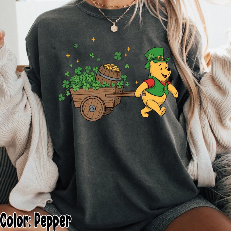 Funny Winnie the Pooh With Gold Coins St. Patrick’s Day Shirt, Lucky ...