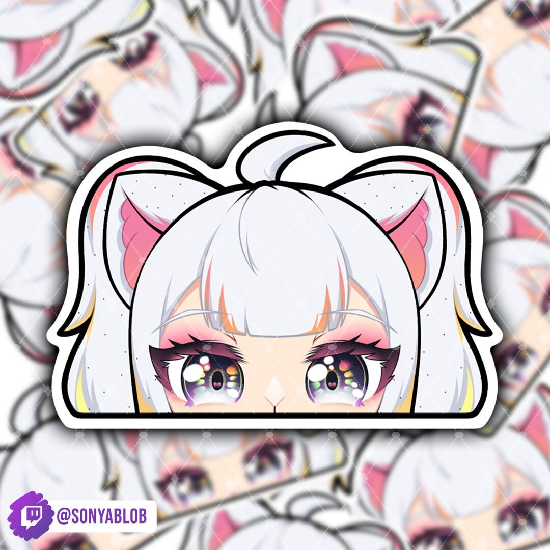 Vtuber Peeking Sonyablob Waterproof Vinyl Sticker - Laminated Cute ...