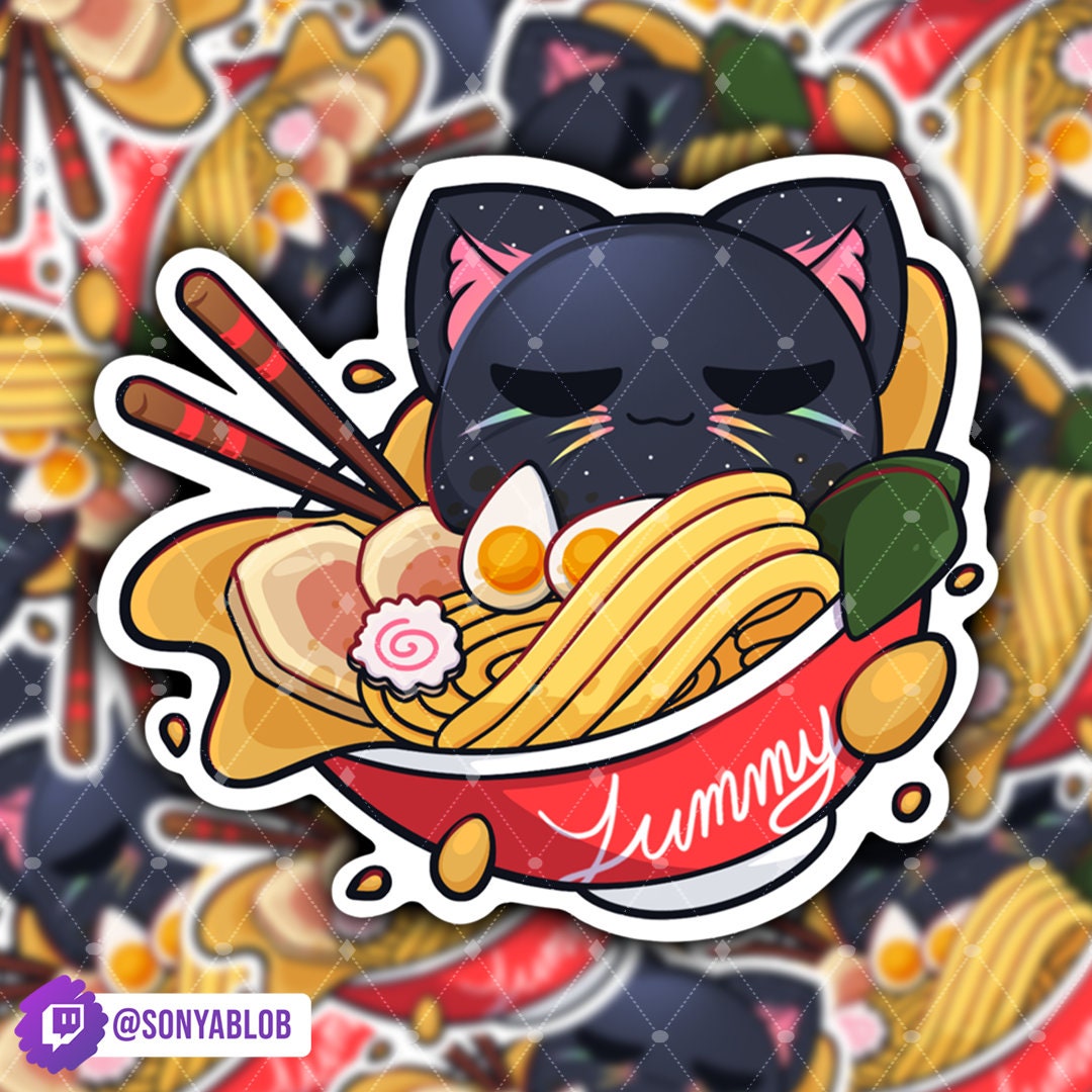 Blob Ramen Waterproof Laminated Vinyl Sticker - Etsy