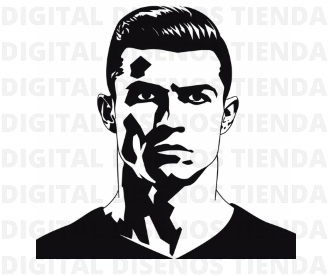 Cristiano Ronaldo Face Svg, Jpeg & Png Digital Design - Etsy España