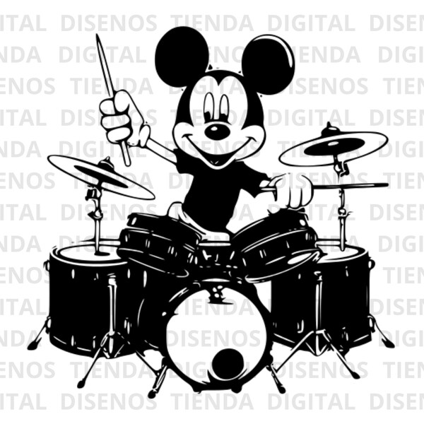 Mickey mouse black and white svg - Etsy México