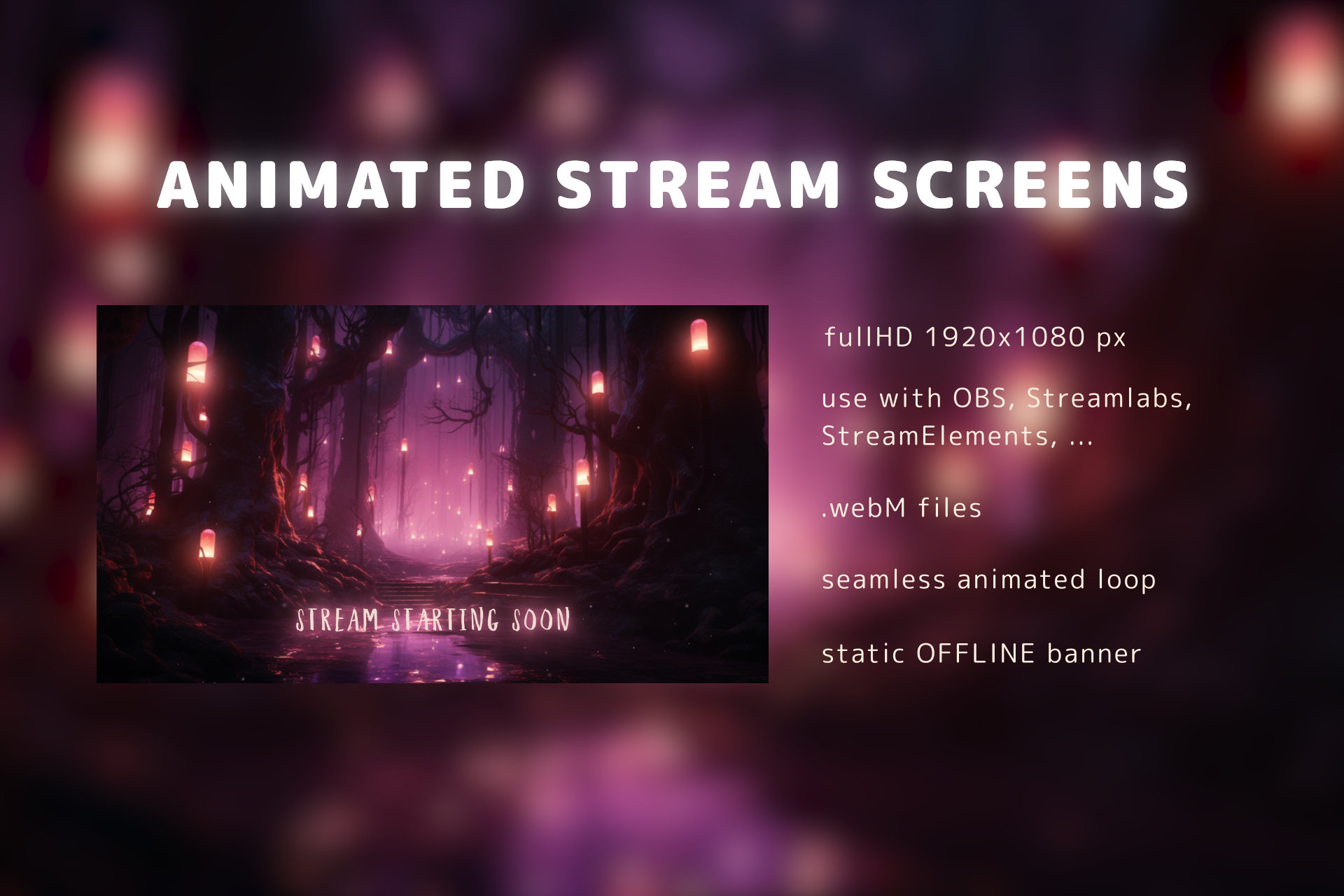 Animated Cozy Stream Screens Package Stone Grove Sanctuary Theme Twitch ...
