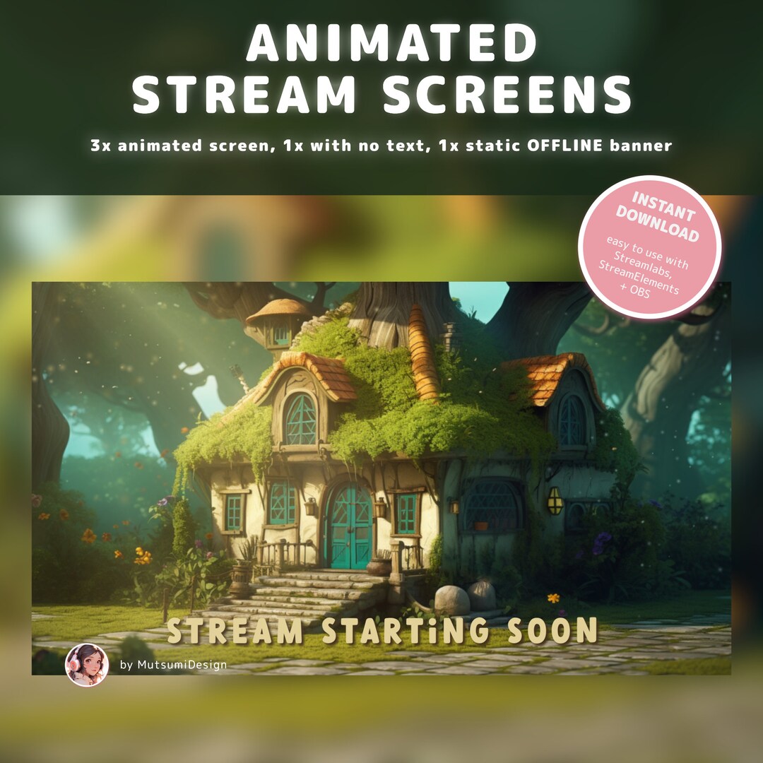 Animated Cozy Stream Screens Package Tree House Theme Twitch Scene Cozy ...