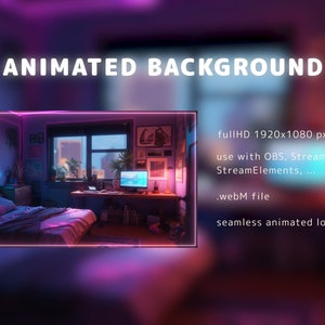 Animated Cozy Stream Background Cozy Bedroom Theme Violet Overlay ...