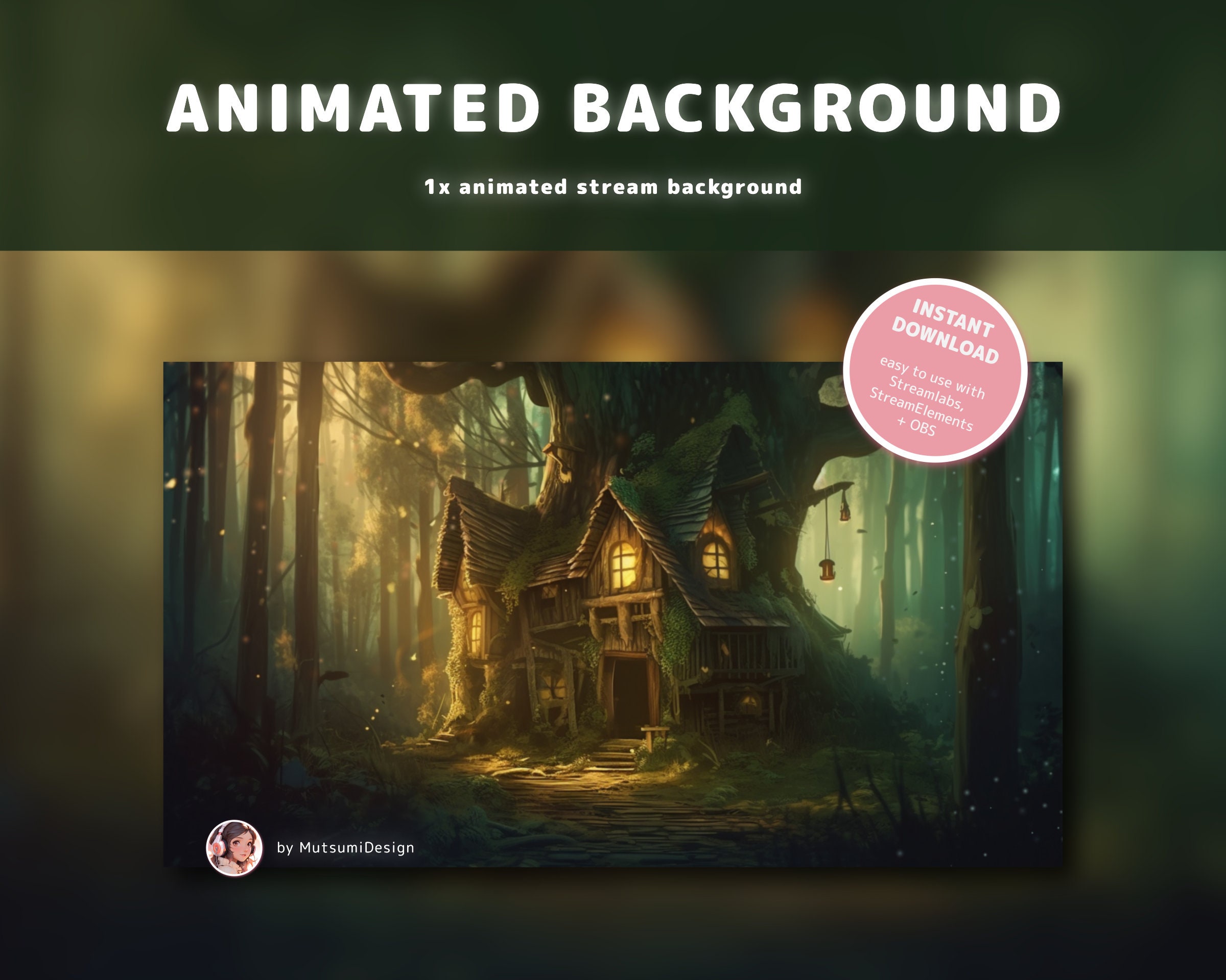 Animated Cozy Stream Background Hidden House Theme Overlay Twitch Scene ...
