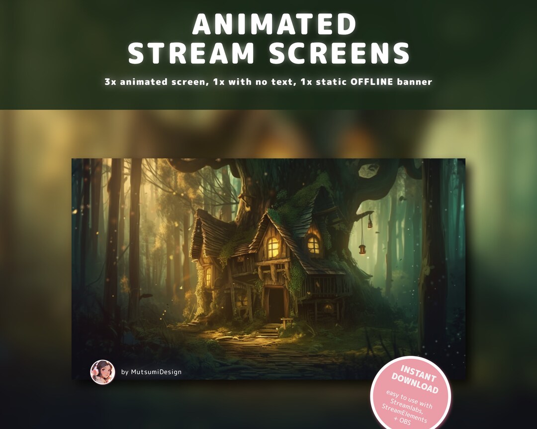 Animated Cozy Stream Screens Package Hidden House Theme Twitch Scene ...