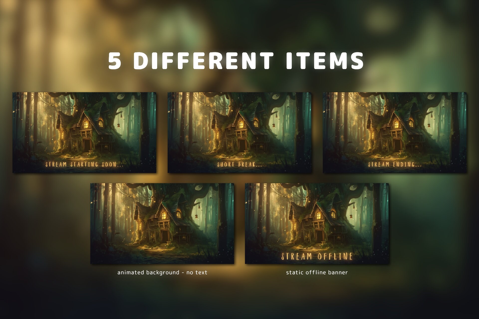 Animated Cozy Stream Screens Package Hidden House Theme Twitch Scene ...
