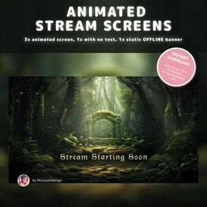 Animated Mystical Stream Screens Package Ancient Forest Theme Twitch ...