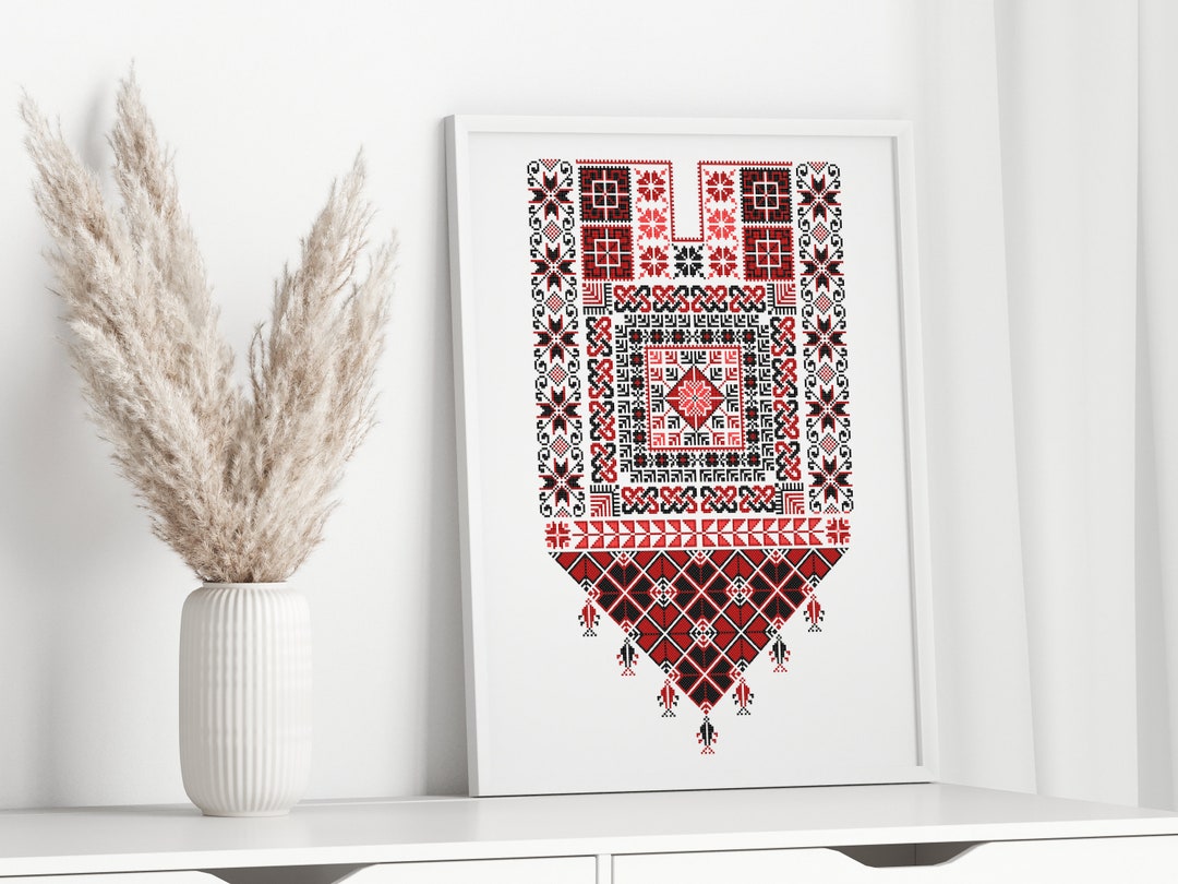 Palestinian Embroidery Wall Art, Palestinian Tatreez Wall Art, Islamic ...