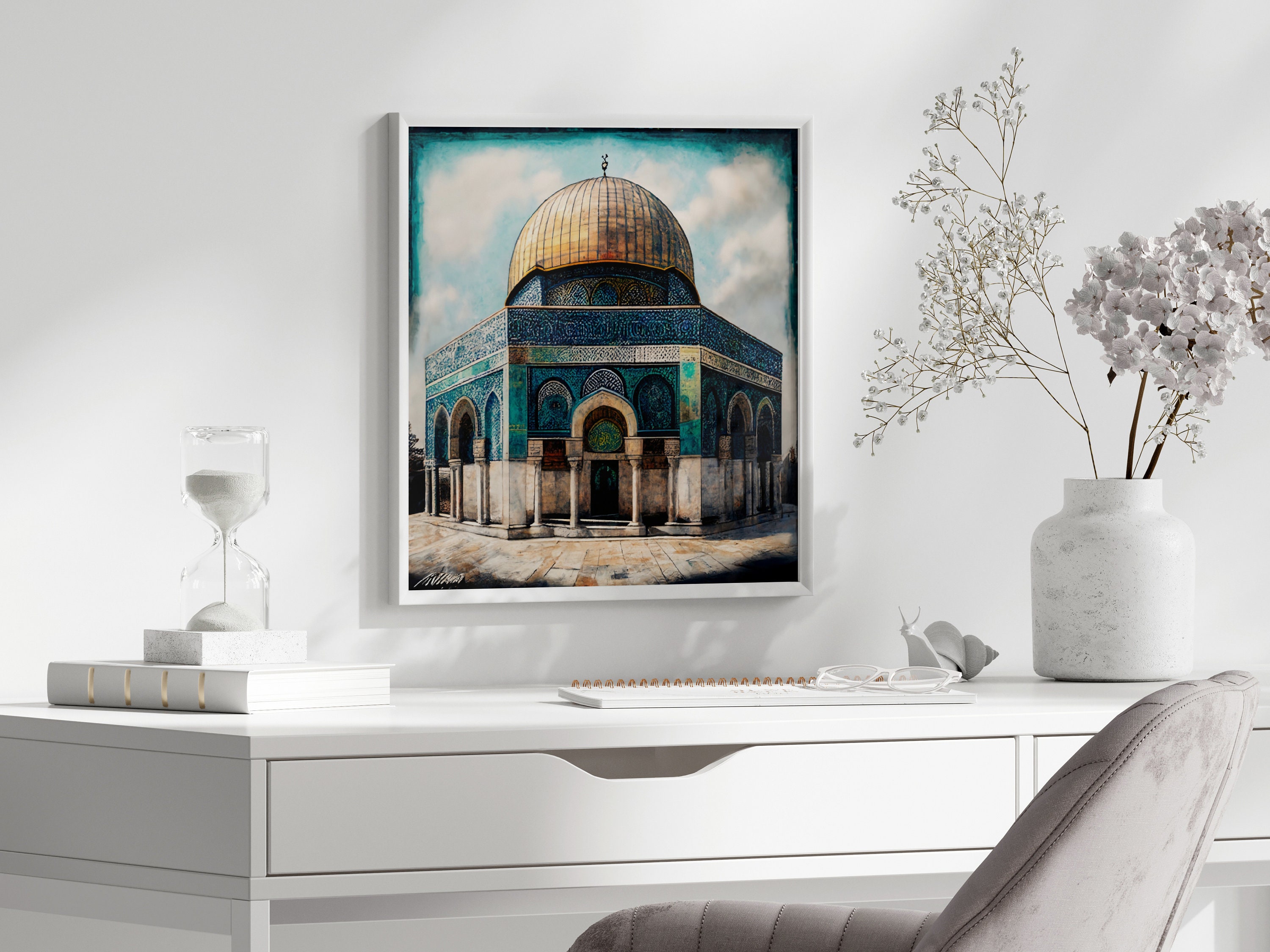 Islamic Wall Art, Al Aqsa Mosque, Dome of the Rock, Palestine, Rustic ...
