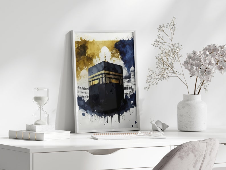 Islamic Wall Art, the Holly Kaaba, Makkah, Beautiful Watercolor Print ...