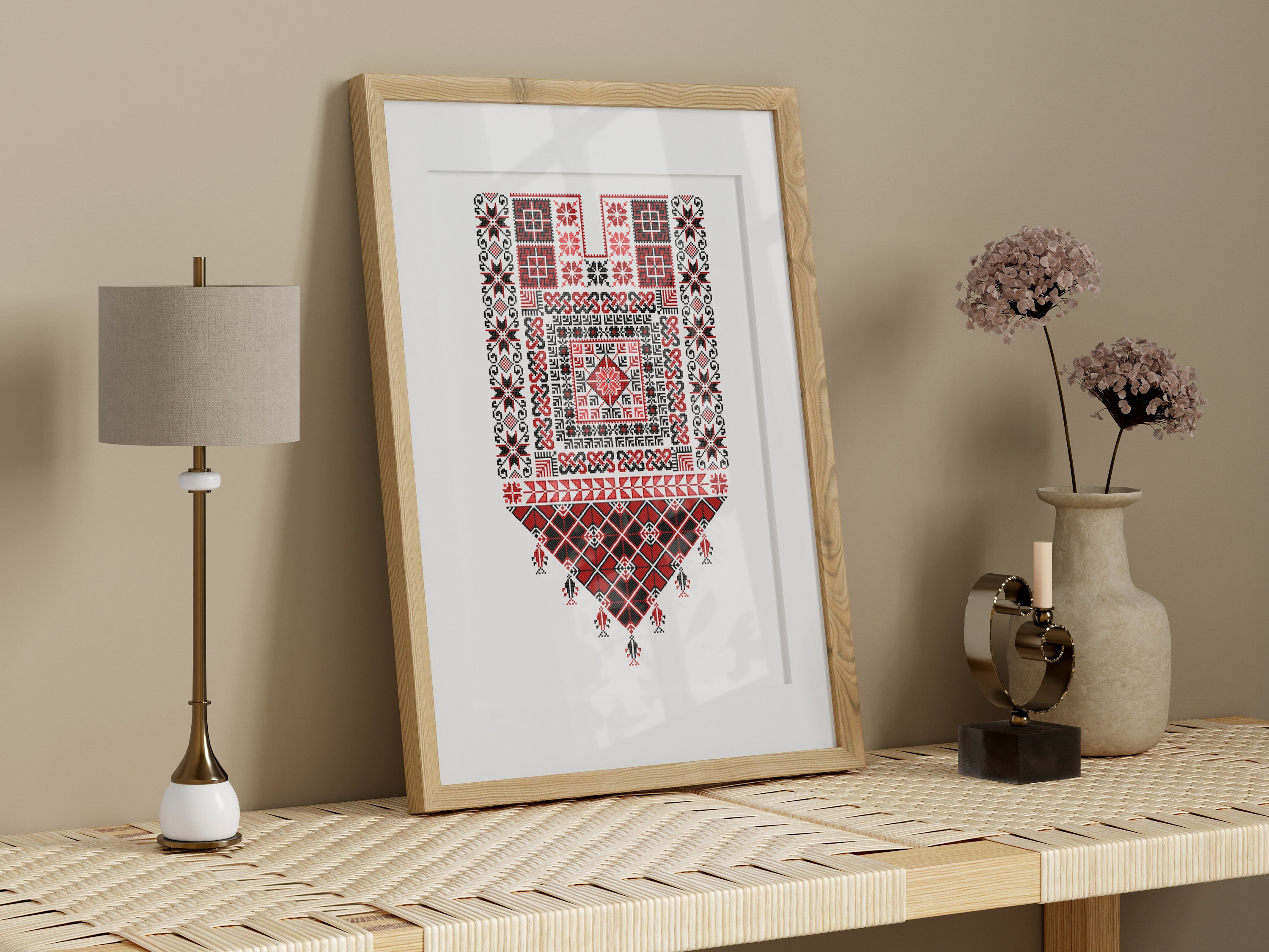Palestinian Embroidery Wall Art, Palestinian Tatreez Wall Art, Islamic ...