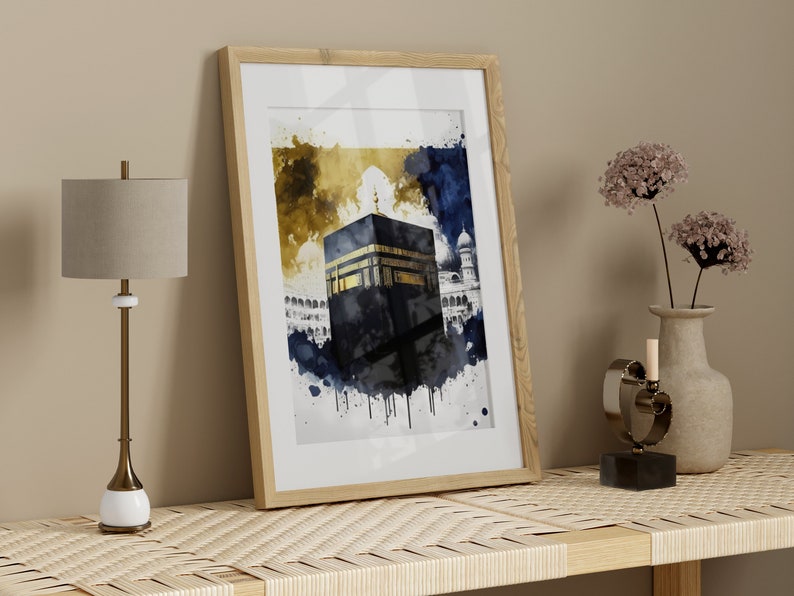Islamic Wall Art, the Holly Kaaba, Makkah, Beautiful Watercolor Print ...