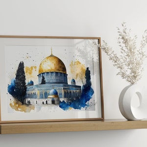 Islamic Wall Art, Al Aqsa Mosque, Dome of the Rock, Palestine, 300gsm ...