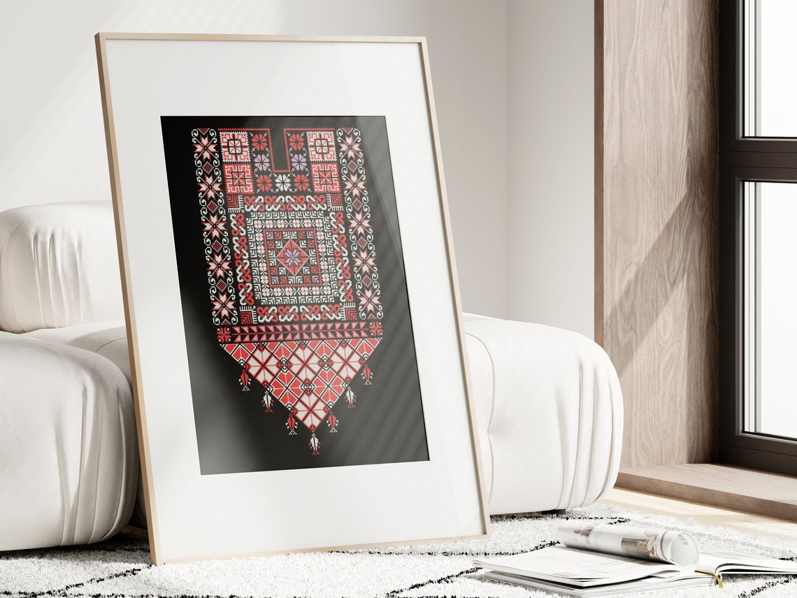 Palestinian Embroidery Wall Art, Palestinian Tatreez Wall Art, Islamic ...