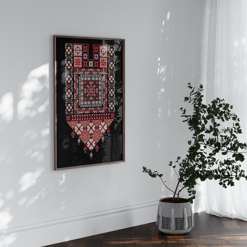 Palestinian Embroidery Wall Art, Palestinian Tatreez Wall Art, Islamic ...