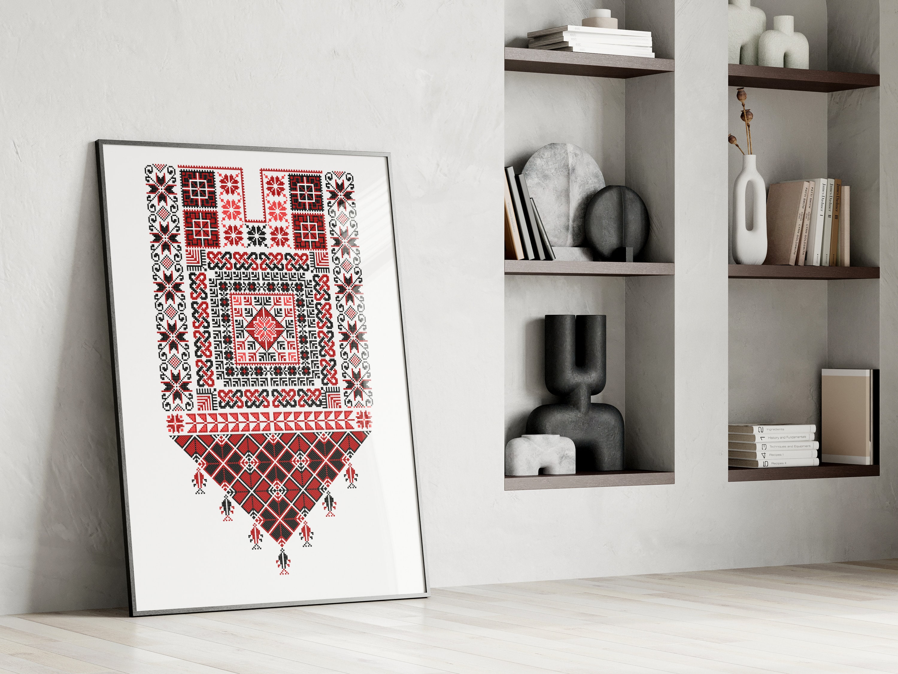 Palestinian Embroidery Wall Art, Palestinian Tatreez Wall Art, Islamic ...