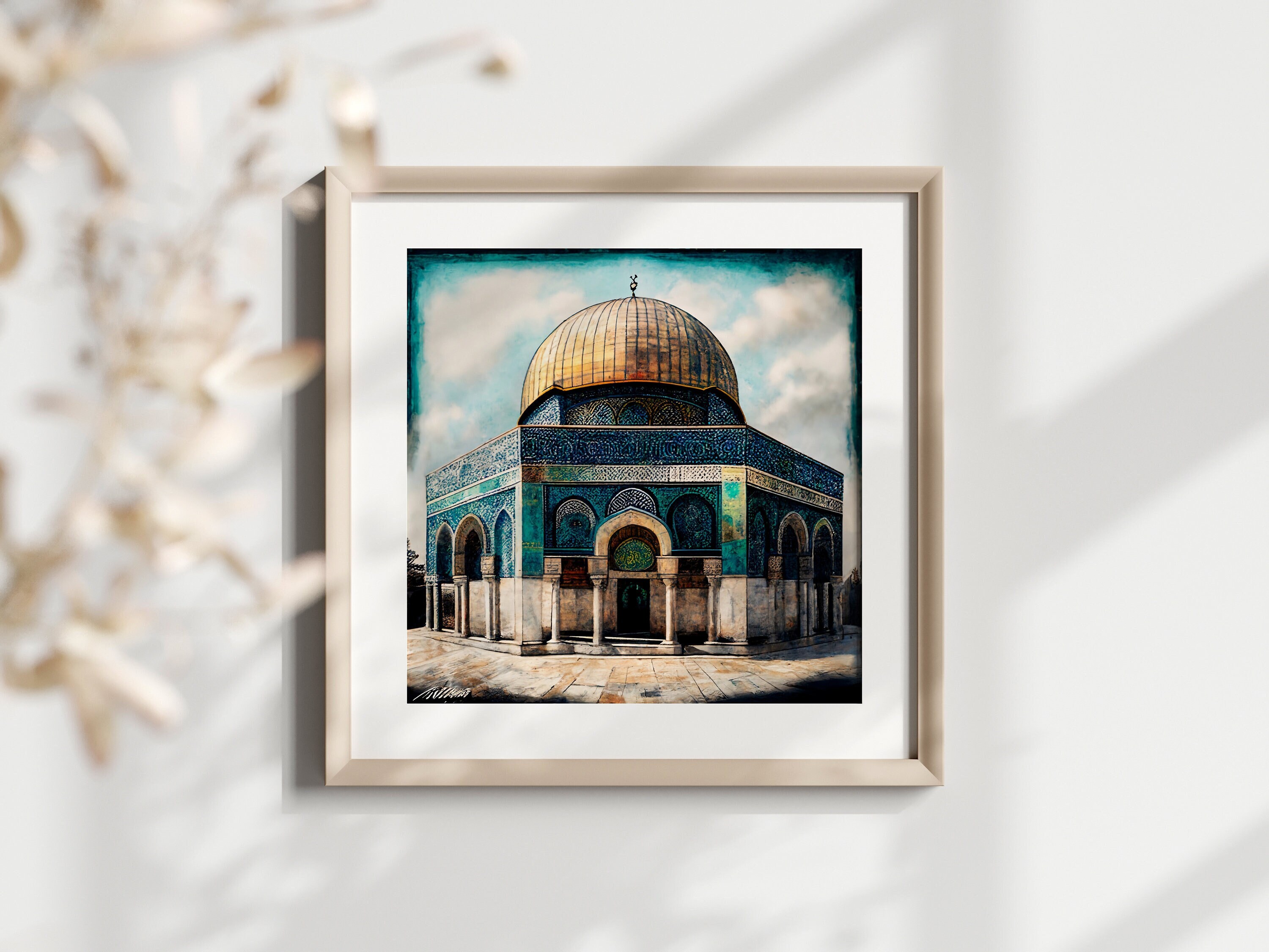 Islamic Wall Art, Al Aqsa Mosque, Dome of the Rock, Palestine, Rustic ...