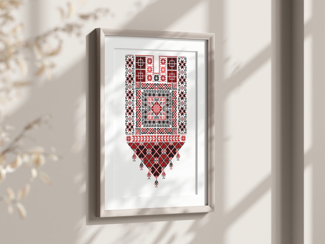 Palestinian Embroidery Wall Art, Palestinian Tatreez Wall Art, Islamic ...