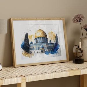 Islamic Wall Art, Al Aqsa Mosque, Dome of the Rock, Palestine, 300gsm ...